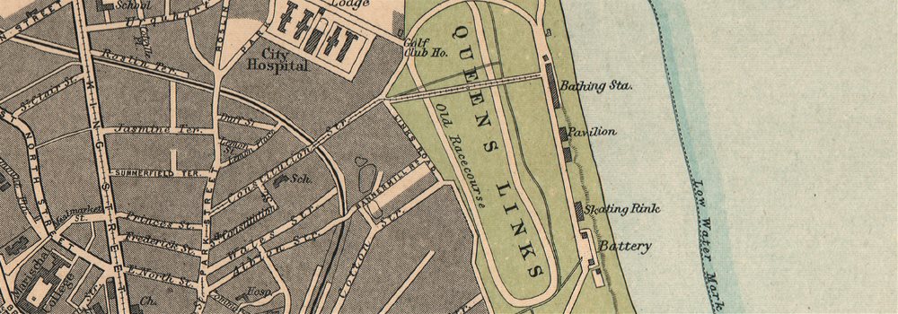Large antique ABERDEEN town/city plan. 45 x 55 cm. LARGE 1912 old map