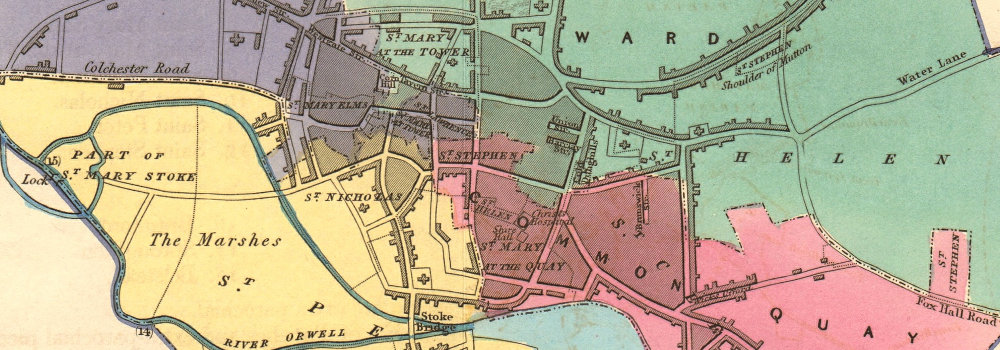 IPSWICH borough/town/city plan. BOUNDARY COMMISSION. Suffolk. DAWSON ...