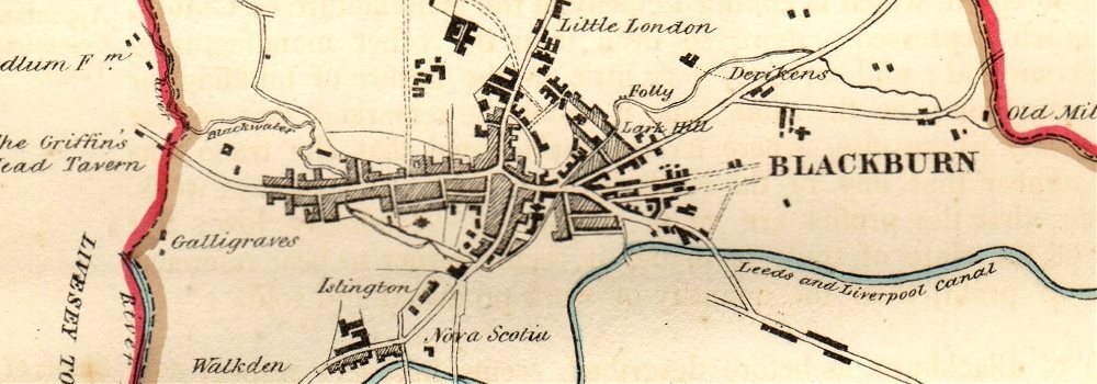 BLACKBURN town/borough plan for the REFORM ACT. Lancashire. DAWSON 1832 ...