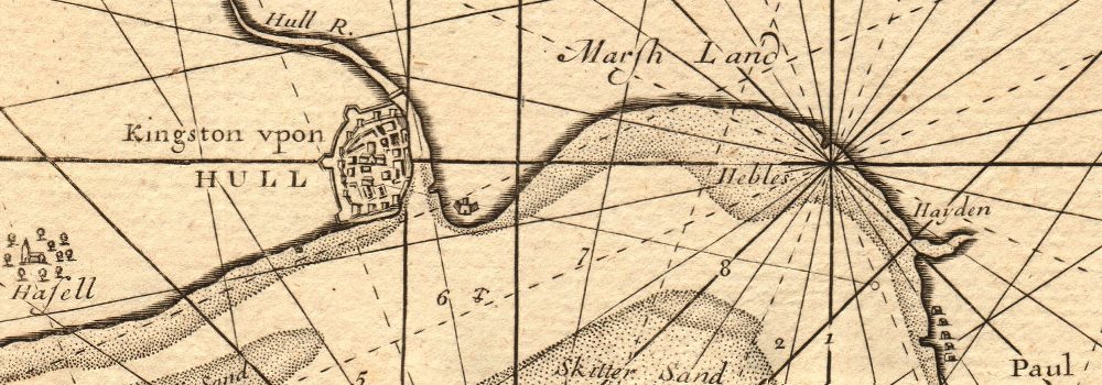 'The River Humber' estuary sea chart. Hull, Grimsby & Barton. COLLINS ...
