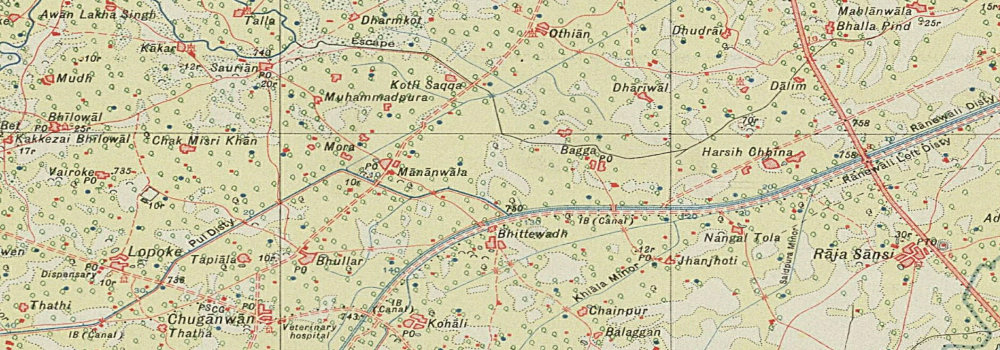 SURVEY OF INDIA 44 I/NE Punjab Amritsar Attari Ajnala Fategarh Majitha ...