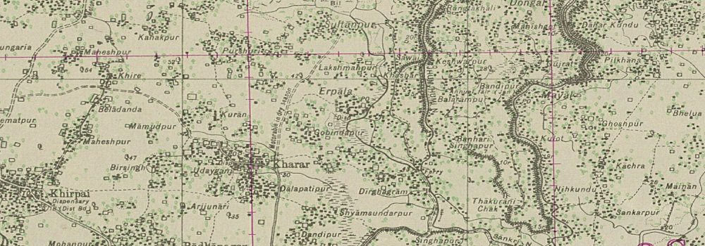 SURVEY OF INDIA 73 N/NE West Bengal Ghatal Arambagh Chandrakona Bengai ...
