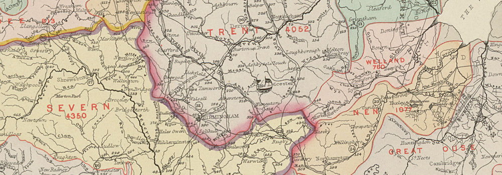 British Isles hydrographical. Watersheds River drainage basins STANFORD ...
