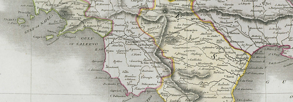 "Naples and Sicily". Southern Italy. THOMSON 1830 old antique map plan ...