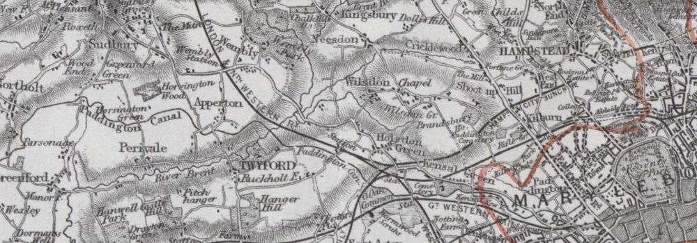 MIDDLESEX & LONDON PARISHES. Antique county map. Railways. BR DAVIES 1868
